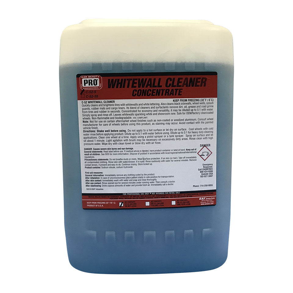 WHITEWALL CLEANER CONCENTRATE 5 GALLON | PRO® Car Beauty Products – PRO ...