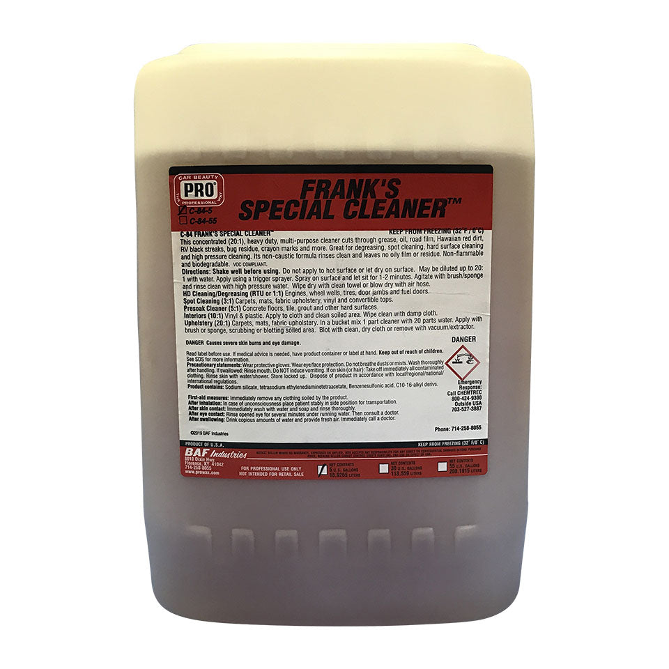 FRANK'S SPECIAL CLEANER 5 GALLON | PRO® Car Beauty Products – PRO® Wax USA